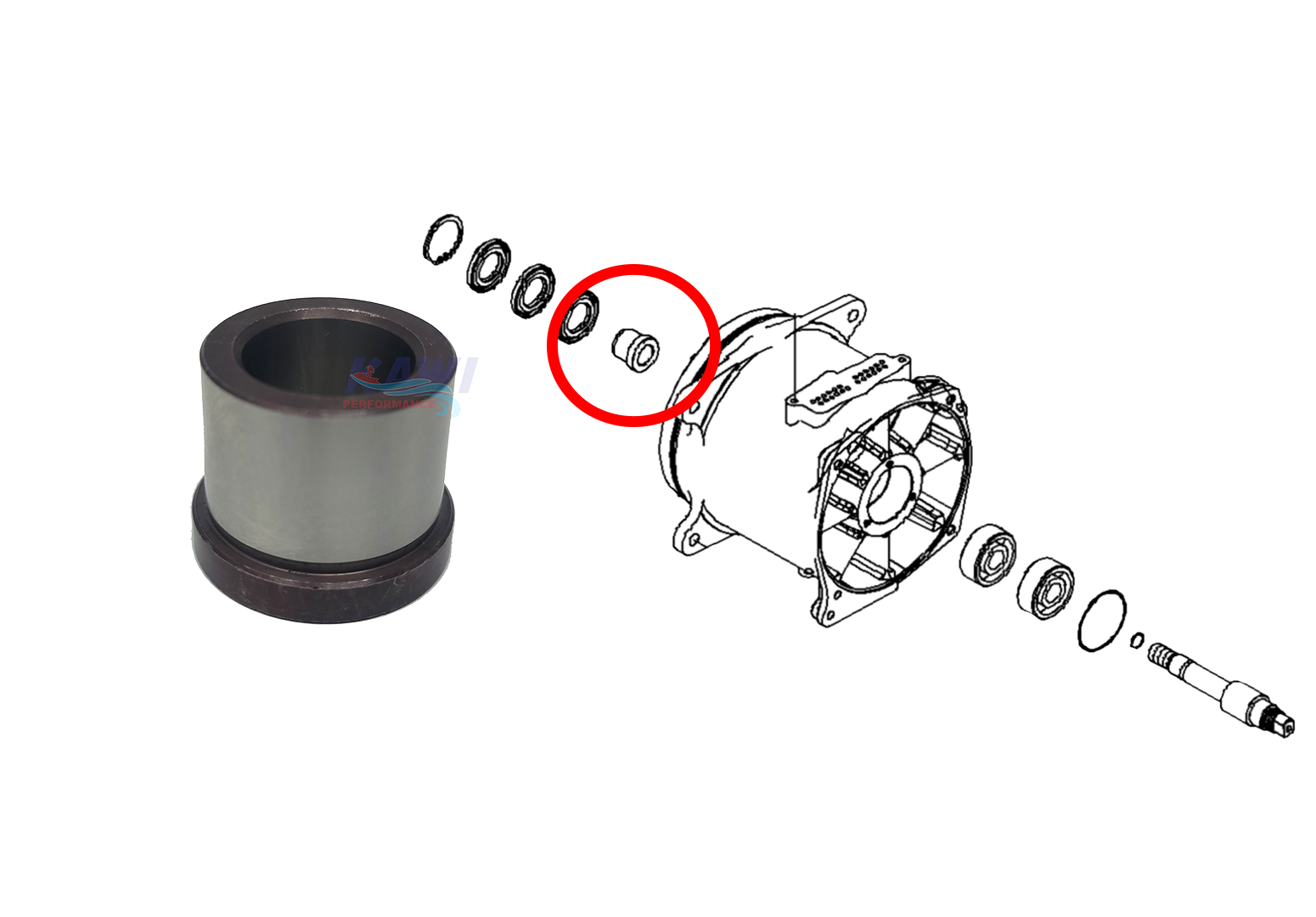 Kawasaki 155mm/160mm Jet Pump Bushing - Kawi Performance